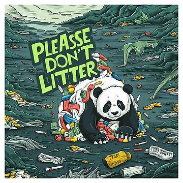 "Please Don't Litter - Animal Panda Lover Earth Day Recycle " Sticker ...