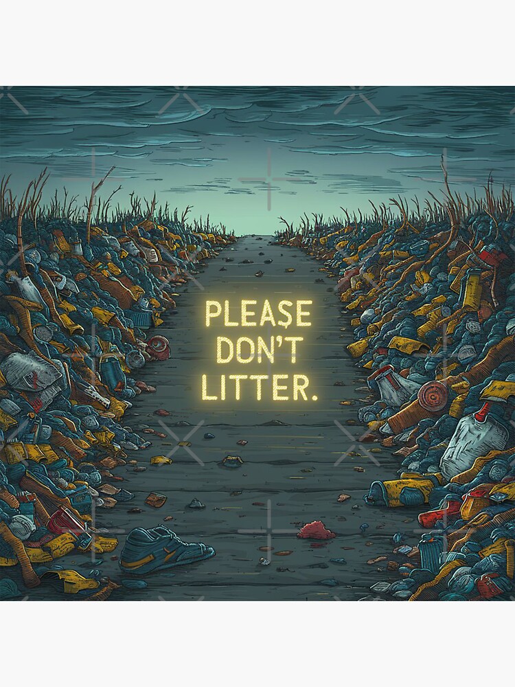 "PLEASE DON'T LITTER - SIGN EARTH DAY RECYCLE " Sticker for Sale by ...