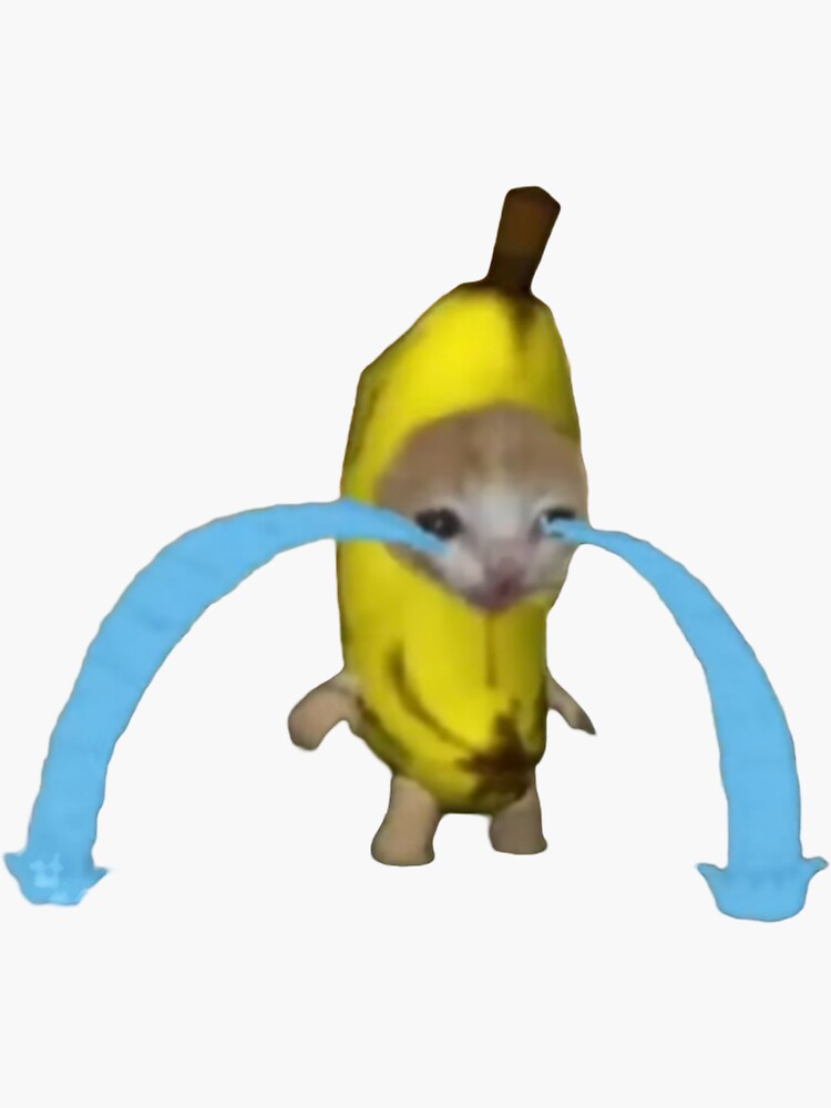 "crying banana cat meme" Sticker for Sale by misscouchpotato | Redbubble