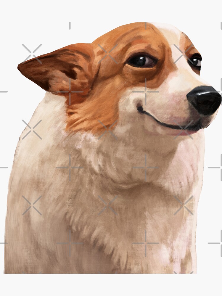 "Smiling Corgi Dog Meme" Sticker for Sale by Mashz | Redbubble