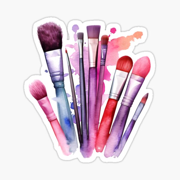 "Makeup brushes, beauty tools, brush set, blending brushes" Sticker for ...