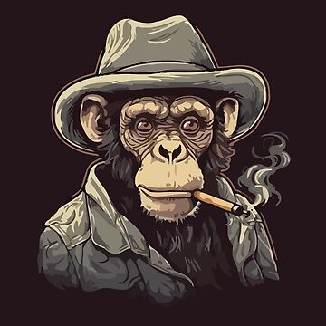 "Monkey smoking Cigarette" Sticker for Sale by Amir Faysal | Redbubble