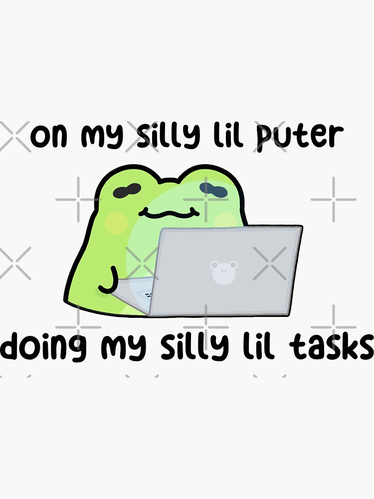 "Silly Computer Frog" Sticker for Sale by hunnyxhime | Redbubble
