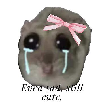 "coquette sad hamster meme " even sad , still cute . " v2" Sticker for ...