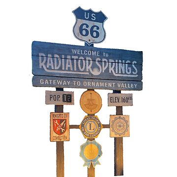 "radiator springs sign " Sticker for Sale by Chlosstickers | Redbubble