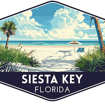 "Siesta Key Florida Travel Art" Sticker for Sale by electricninja ...