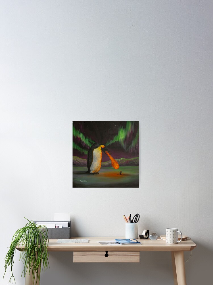 "Giant Fire-Breathing Penguin" Poster for Sale by Kyli Walls | Redbubble