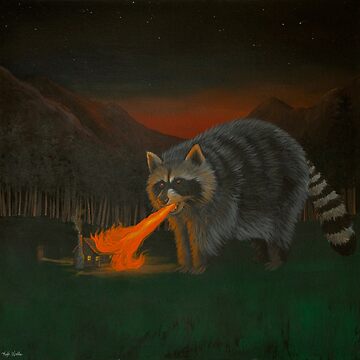 "Giant Fire-Breathing Raccoon" Poster for Sale by Kyli Walls | Redbubble
