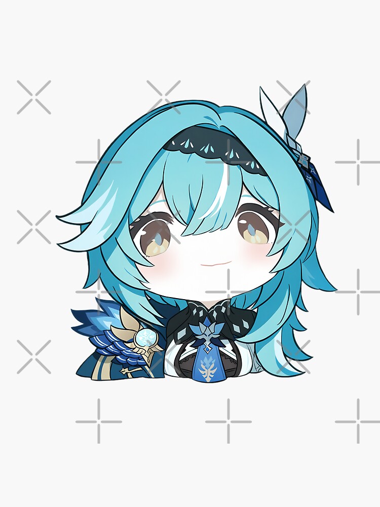 "Eula Wide Face Meme | Genshin Impact" Sticker for Sale by Shixbt ...