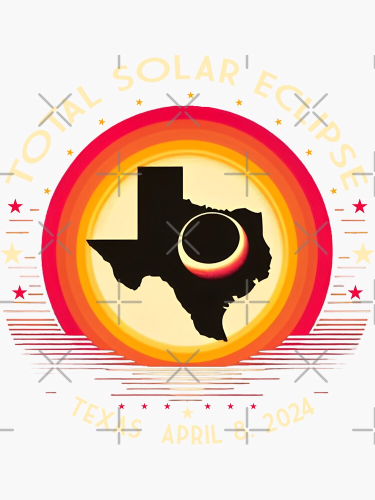 "Interactive Map Texas Eclipse 2024 Path Of Solar Eclipse" Sticker for ...