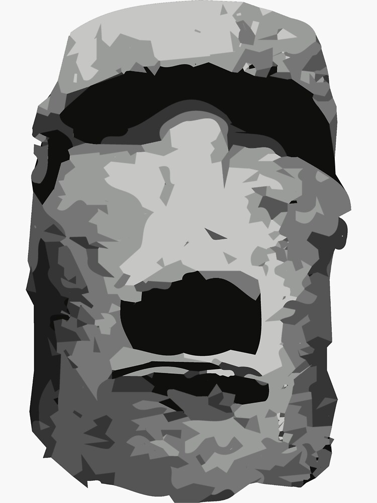 "MOAI" Sticker for Sale by yxela | Redbubble