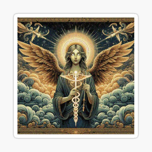 "Archangel Series: Raphael" Sticker for Sale by Illuministique | Redbubble