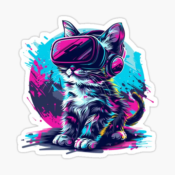 "Cats and Gaming" Sticker for Sale by PeelZinc | Redbubble