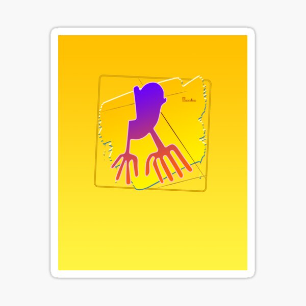 "Nazca Lines Hands Framed Brush Stroke" Sticker for Sale by kernowerno ...