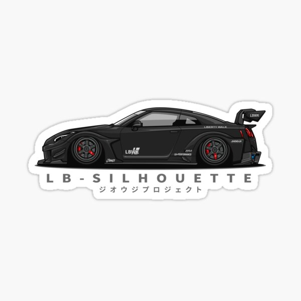 "LBWK Silhouette GTR R35 (Black Pearl)" Sticker for Sale by ...