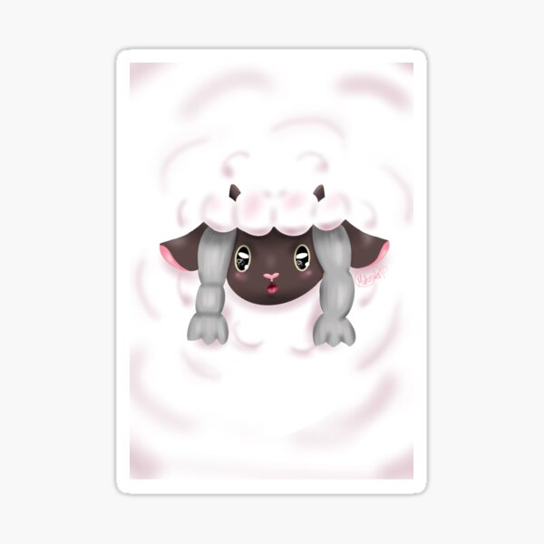 "Fluffy cute sheep goat" Sticker for Sale by Chibichaoshop | Redbubble