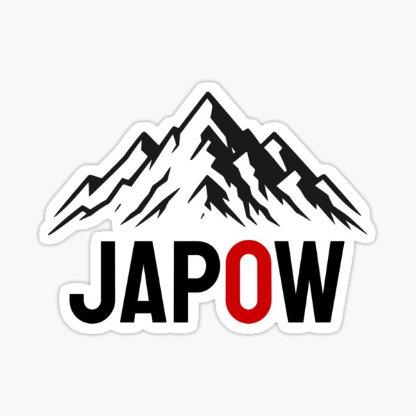 "JAPOW Japan Powder Snow Snowboard Sticker - Black" Sticker for Sale by ...