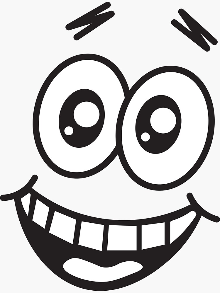 "Smiling Face Line Art for SpongeBob SquarePants." Sticker for Sale by ...