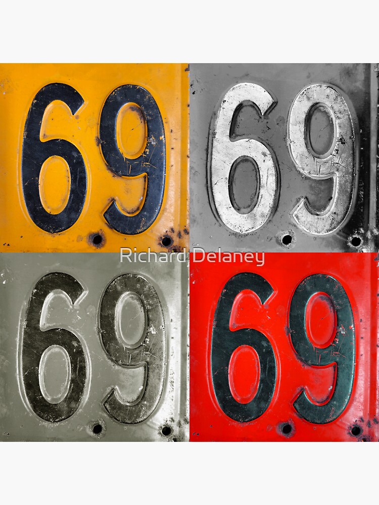 "69 X 4 Vintage License Plate" Sticker for Sale by Richard Delaney | Redbubble