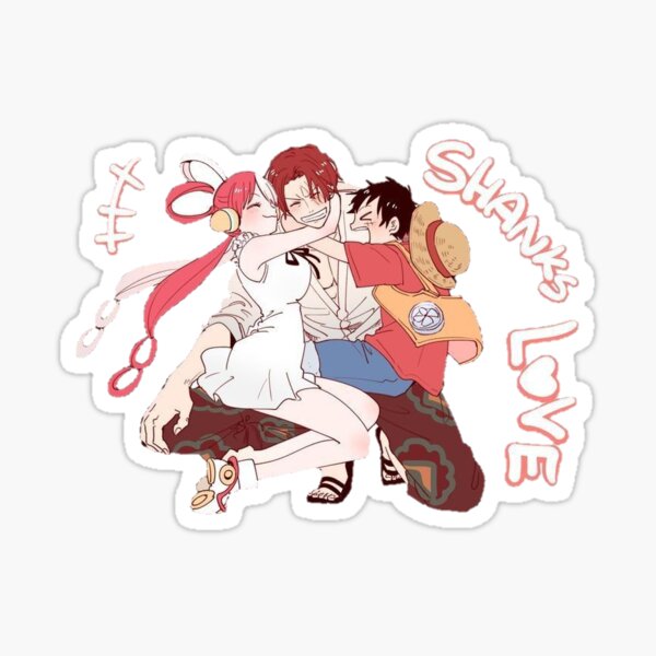 "Uta, Shanks and Luffy" Sticker by WaffleRedfox707 | Redbubble