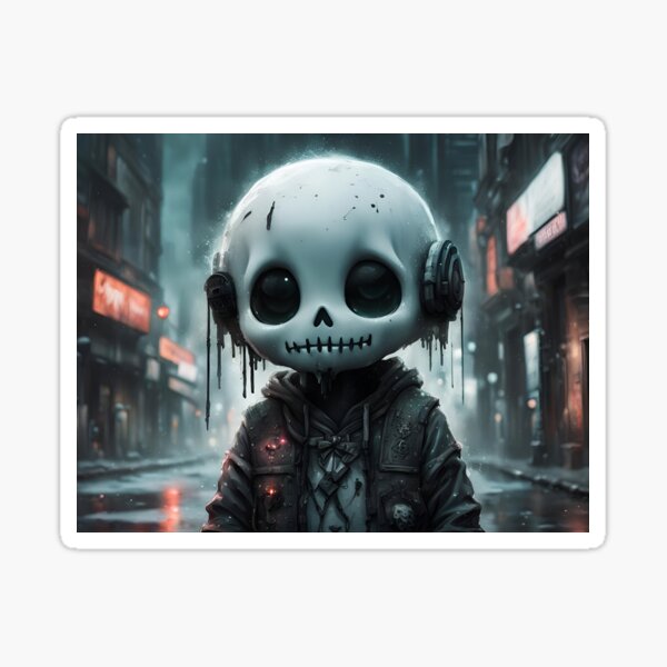 "Chibi Skull face" Sticker for Sale by primetimereign | Redbubble
