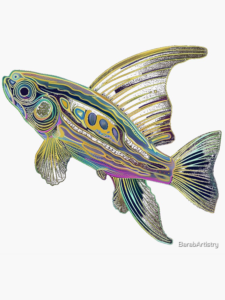 "Zebrafish colorful" Sticker for Sale by BarabArtistry | Redbubble