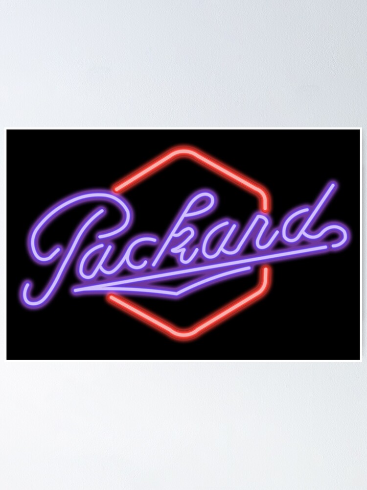 "Classic Packard Neon Sign" Poster by RickyBarnard | Redbubble