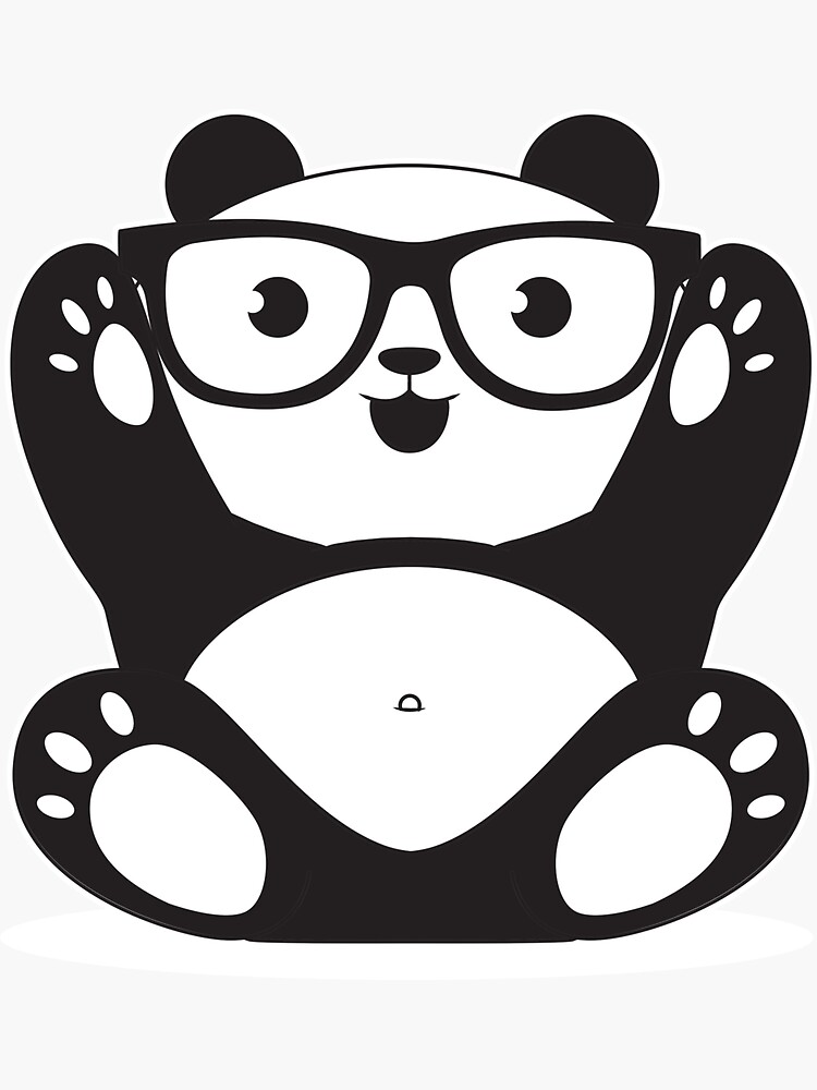 Nerd Panda Bear Sticker For Sale By Kieranight Redbubble