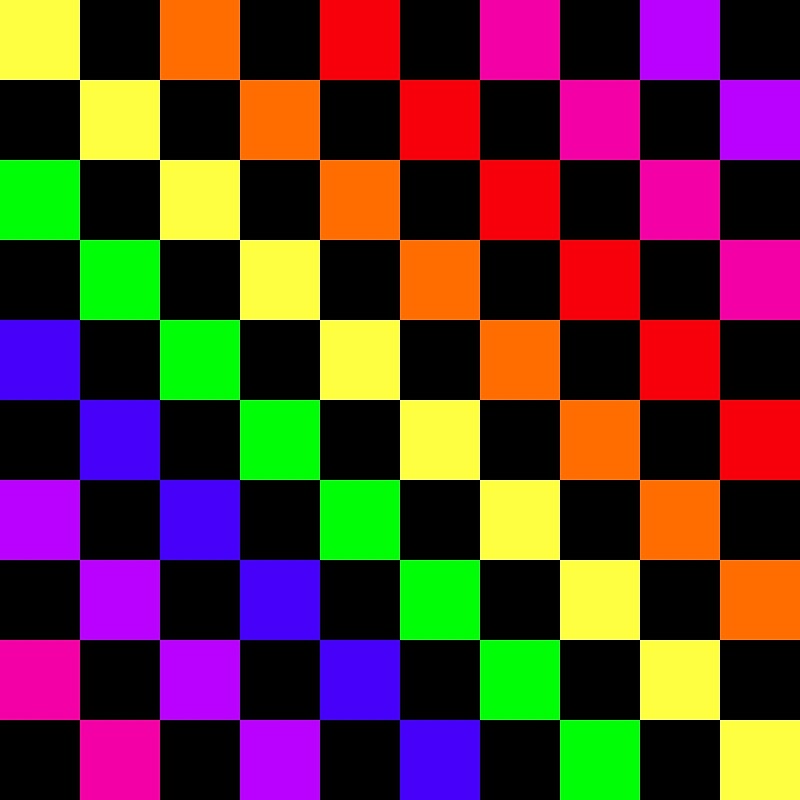 "Black Rainbow Checkerboard Pattern" by Lainey1978 | Redbubble
