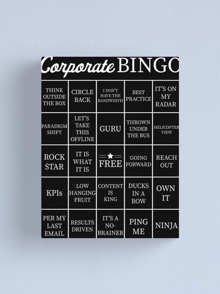 "Corporate Jargon Buzzword Bingo Card" Canvas Print by itsrturn | Redbubble