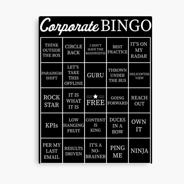 "Corporate Jargon Buzzword Bingo Card" Canvas Print by itsrturn | Redbubble