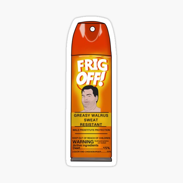 "Frigg off spray" Sticker for Sale by mommaKart | Redbubble
