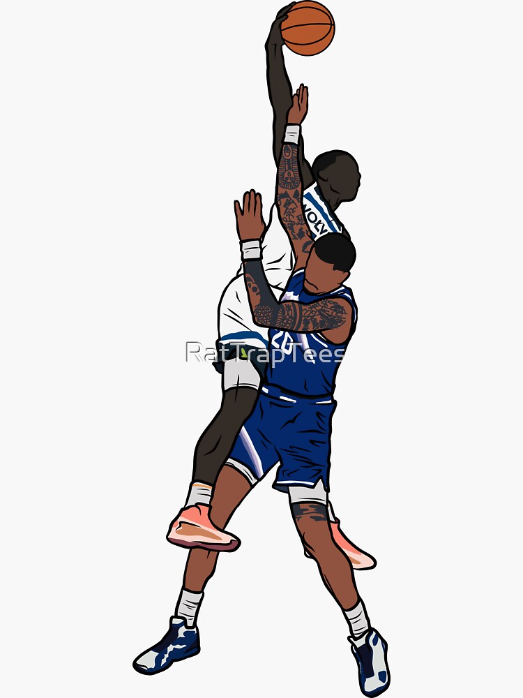 "Anthony Edwards Dunks on John Collins" Sticker for Sale by RatTrapTees ...