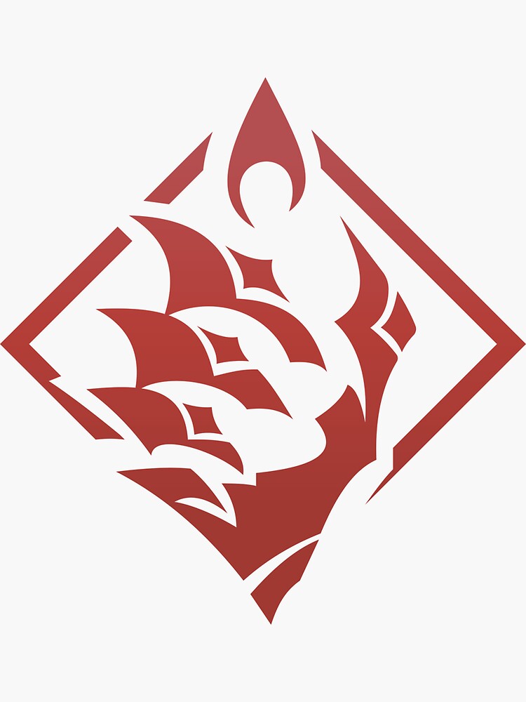 "Arlecchino, The Knave Constel­lation logo Genshin Impact" Sticker for ...