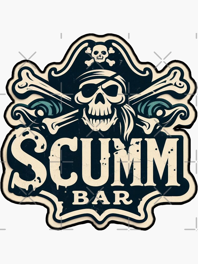 "Scumm Bar Logo" Sticker for Sale by BeardedTree | Redbubble