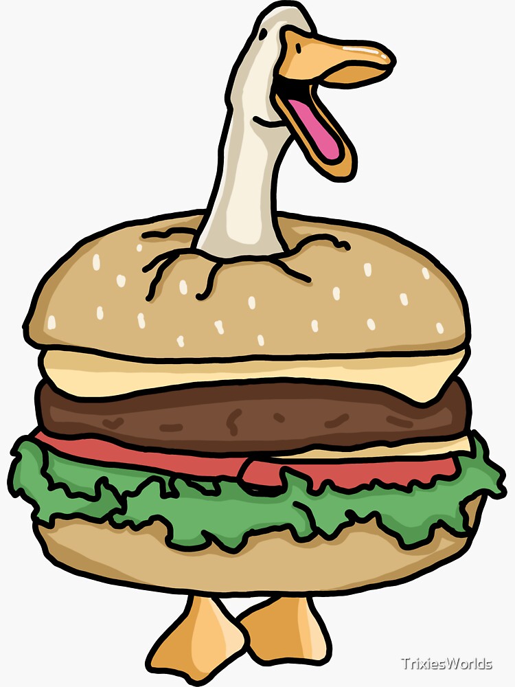 "Silly Goose Burger" Sticker for Sale by TrixiesWorlds | Redbubble