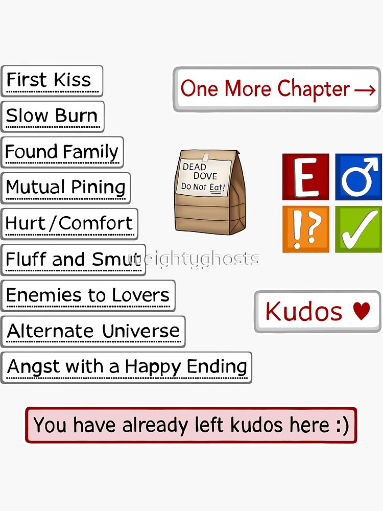 "Ao3 Sticker Pack #1" Sticker for Sale by weightyghosts | Redbubble