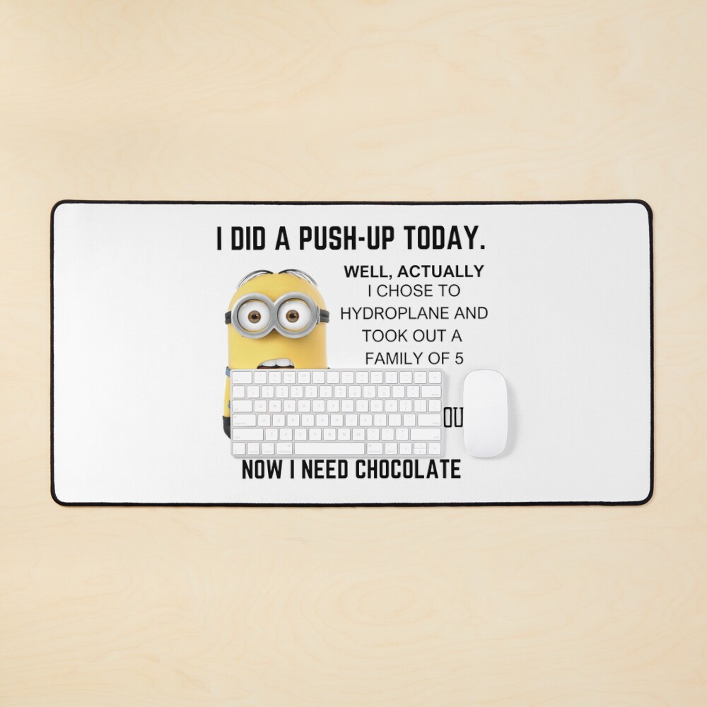 "I Did A Push-Up Today Minion Meme" Sticker for Sale by killzak | Redbubble