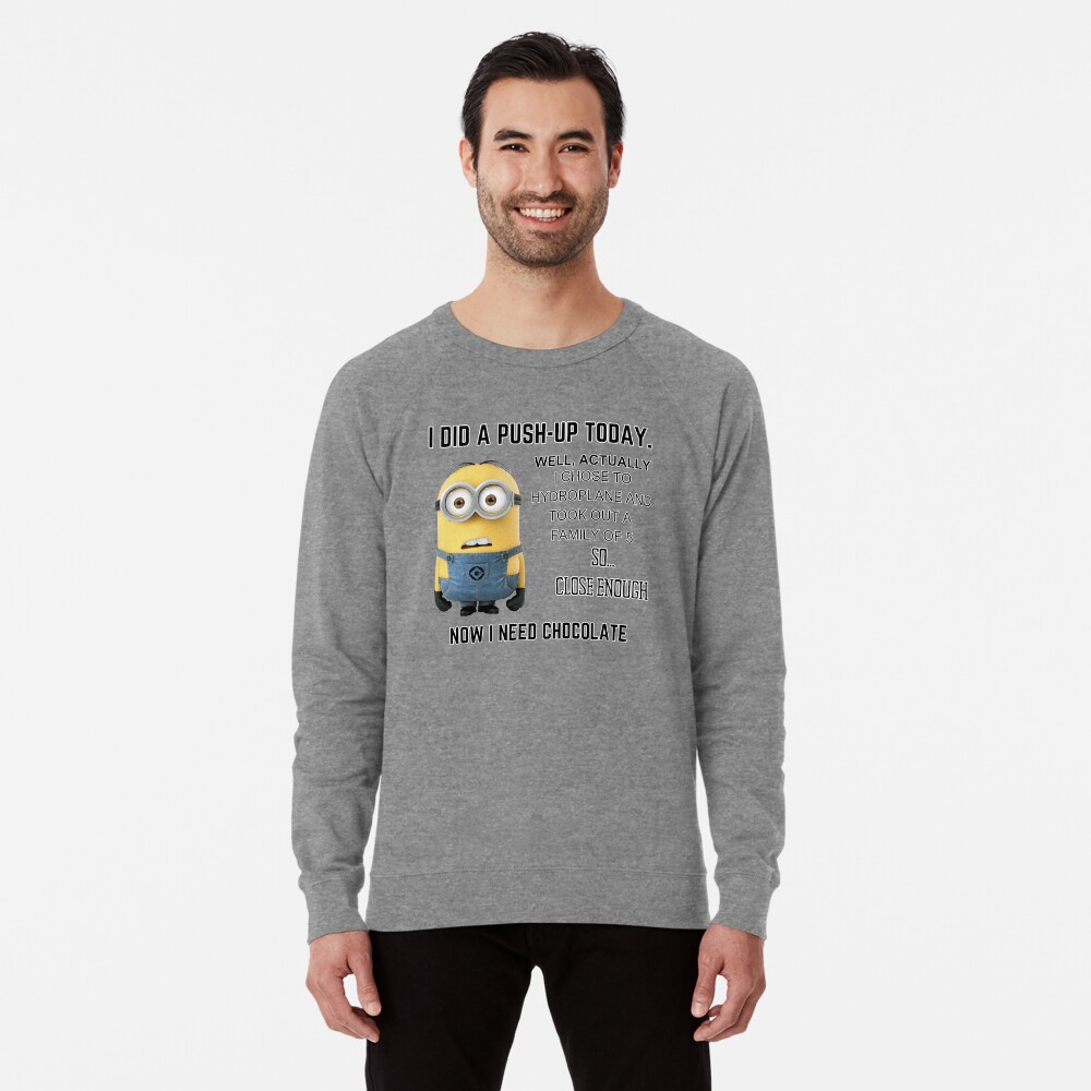 "I Did A Push-Up Today Minion Meme" Sticker for Sale by killzak | Redbubble