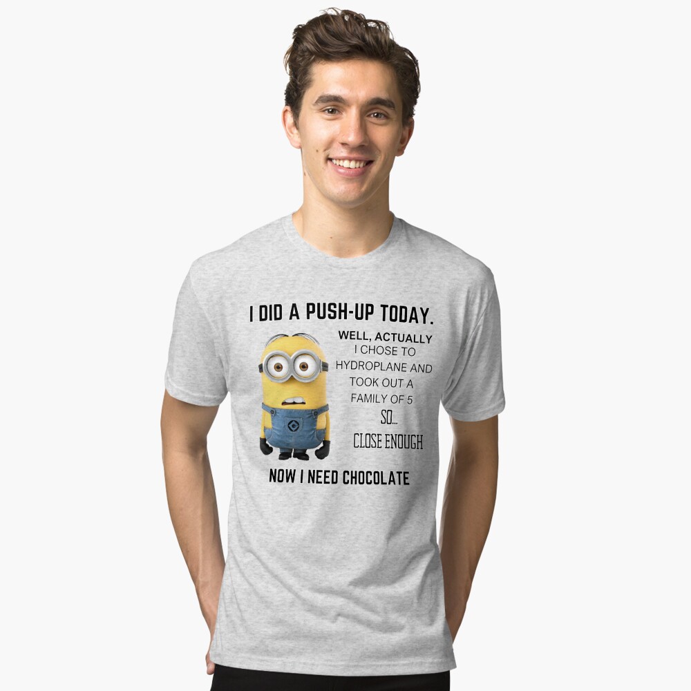 "I Did A Push-Up Today Minion Meme" Sticker for Sale by killzak | Redbubble