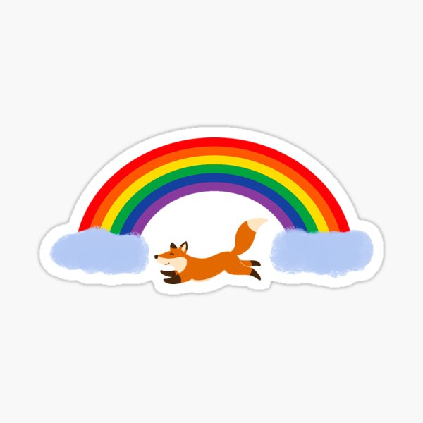 "Fox Under the Rainbow" Sticker for Sale by Chamel-Draws | Redbubble