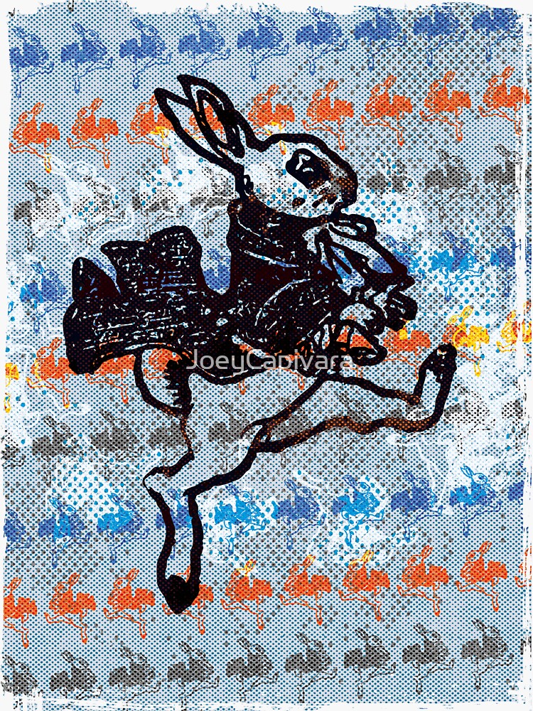 "White Rabbit Run Run Run - Alice in Wonderland Rabbit" Sticker for ...