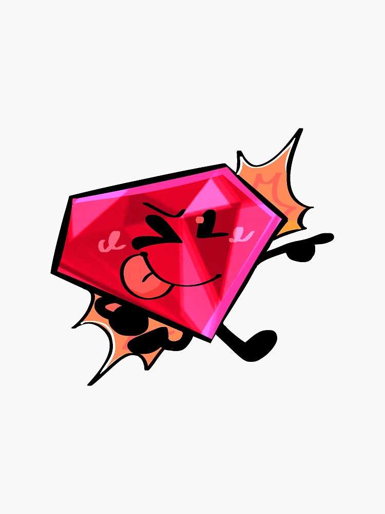 "Ruby BFB" Sticker for Sale by delangodesigns | Redbubble
