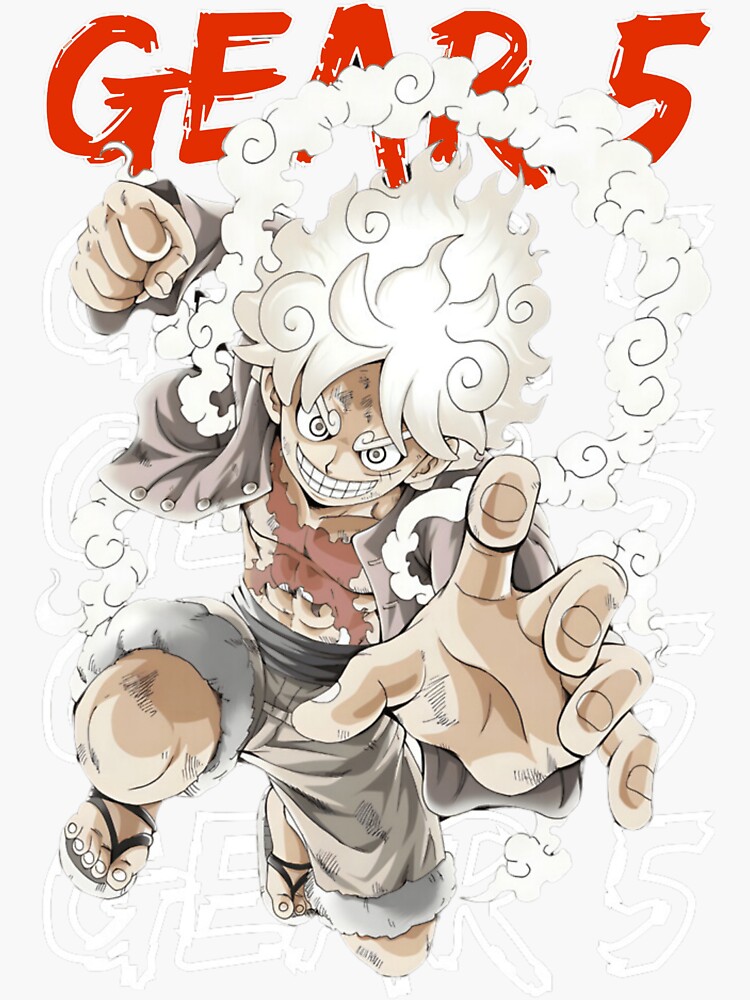 "Gear 5 luffy gear- 5th gear luffy" Sticker for Sale by Adder-TM ...