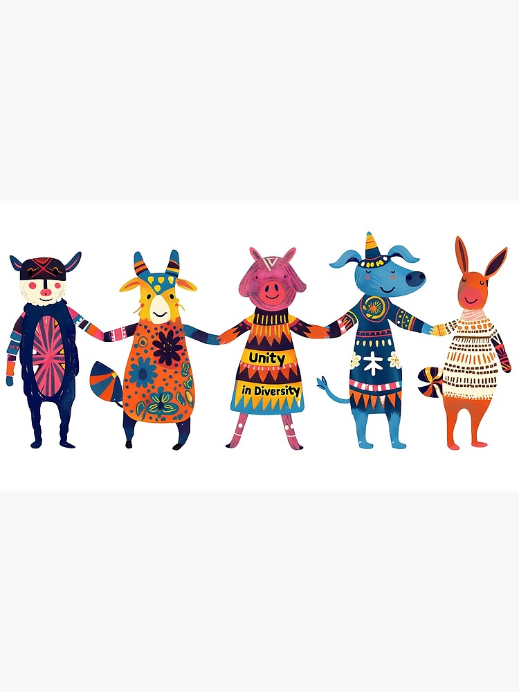 "Unity in Diversity: Colorful Animal Friends - Inclusive Art" Poster ...