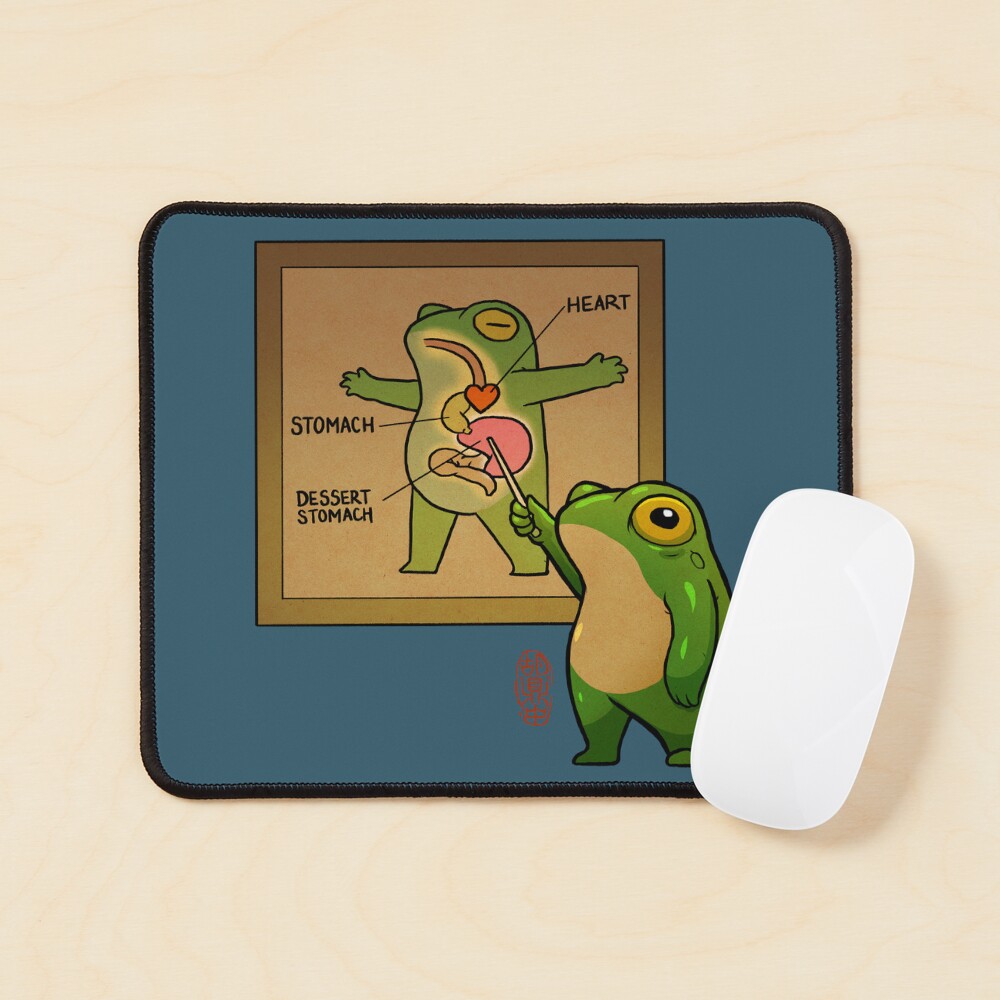 "cute pudgy frog showing dessert stomach diagram asian artwork" Sticker ...