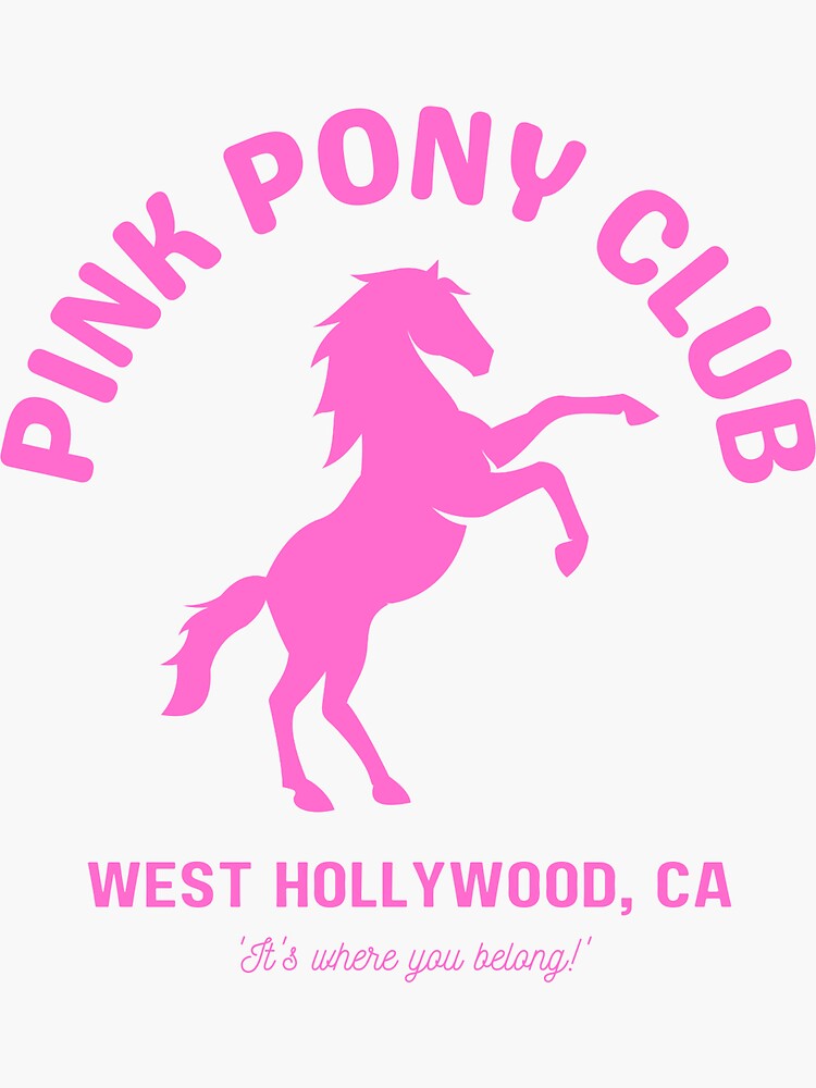 "Pink Pony Club" Sticker for Sale by BookwormDesigns | Redbubble