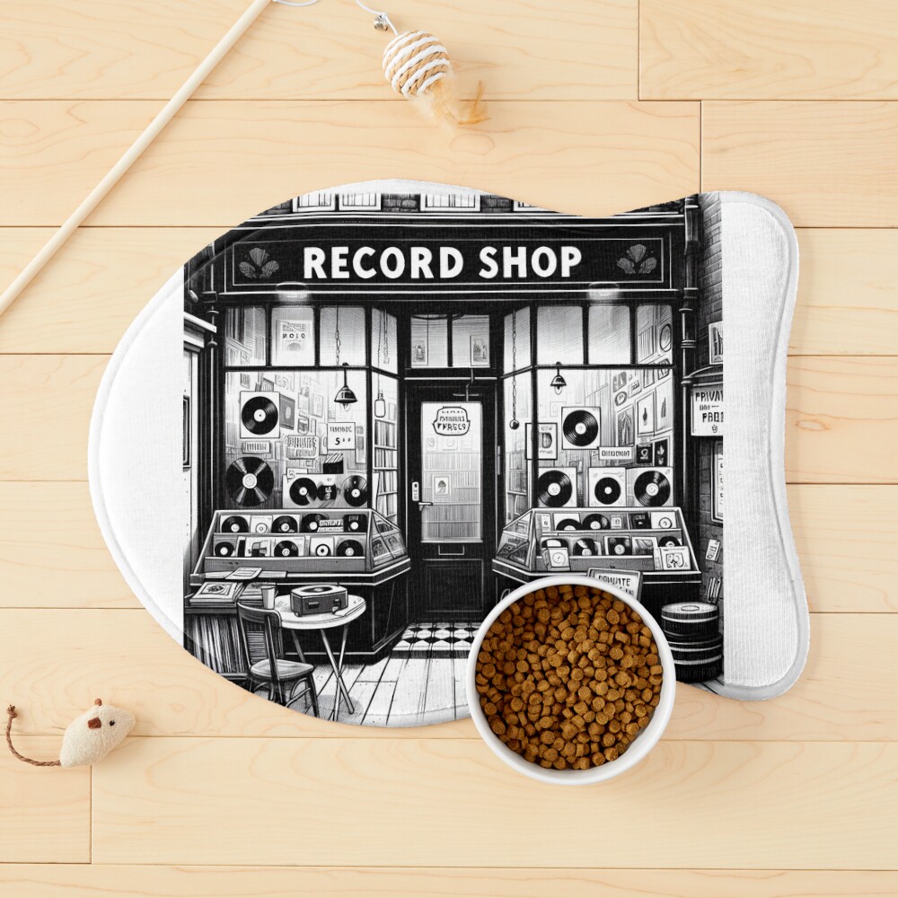 "record shop" Sticker for Sale by OldSchoolRetro | Redbubble
