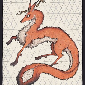 "Foxy Dragon " Sticker for Sale by DarkArtsRacine | Redbubble