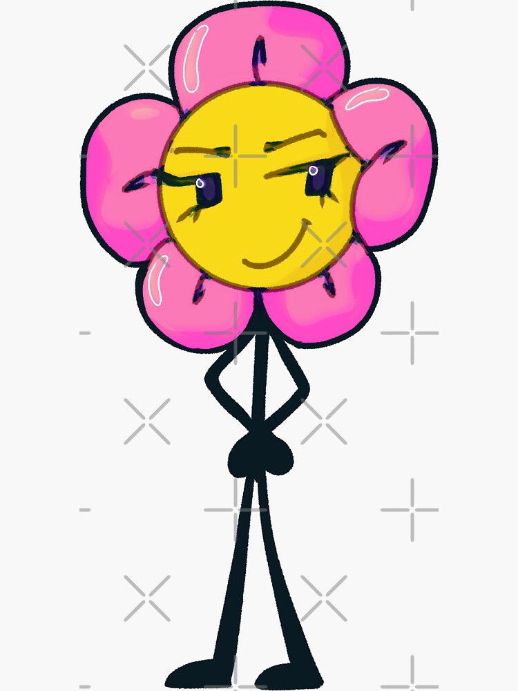 "flower bfdi" Sticker for Sale by delangodesigns | Redbubble